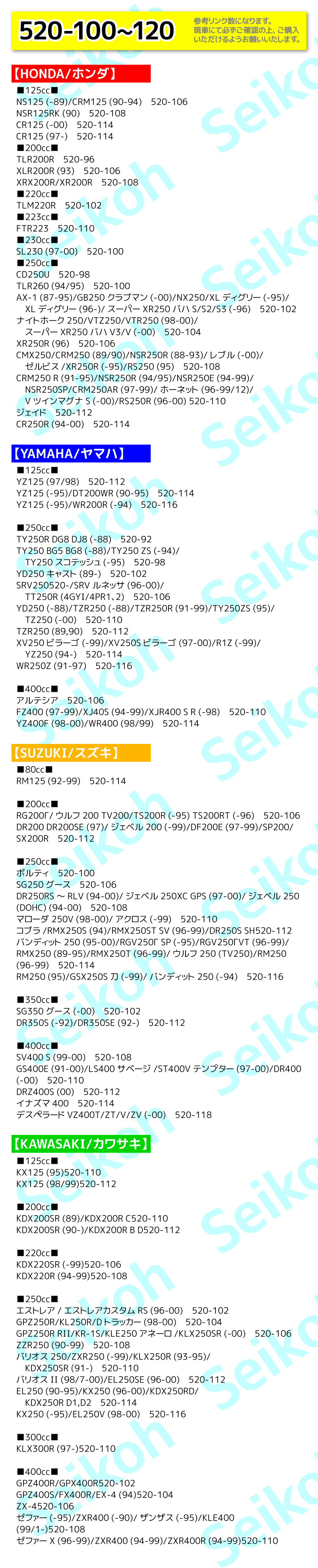 【新品】低騒音ベルトチェーン ゴールドチェーン 520-120L 高耐久の落札情報詳細 - Yahoo!オークション落札価格検索 オークフリー